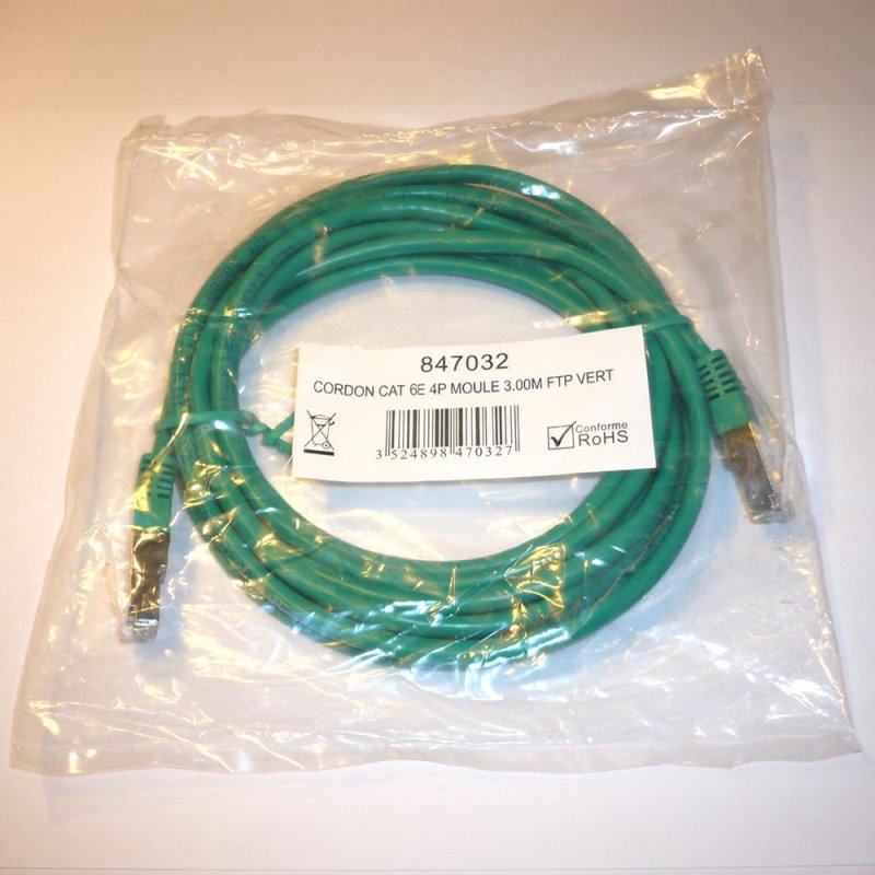 Cordon RJ45 Cat.6 F/UTP - 3M - Vert