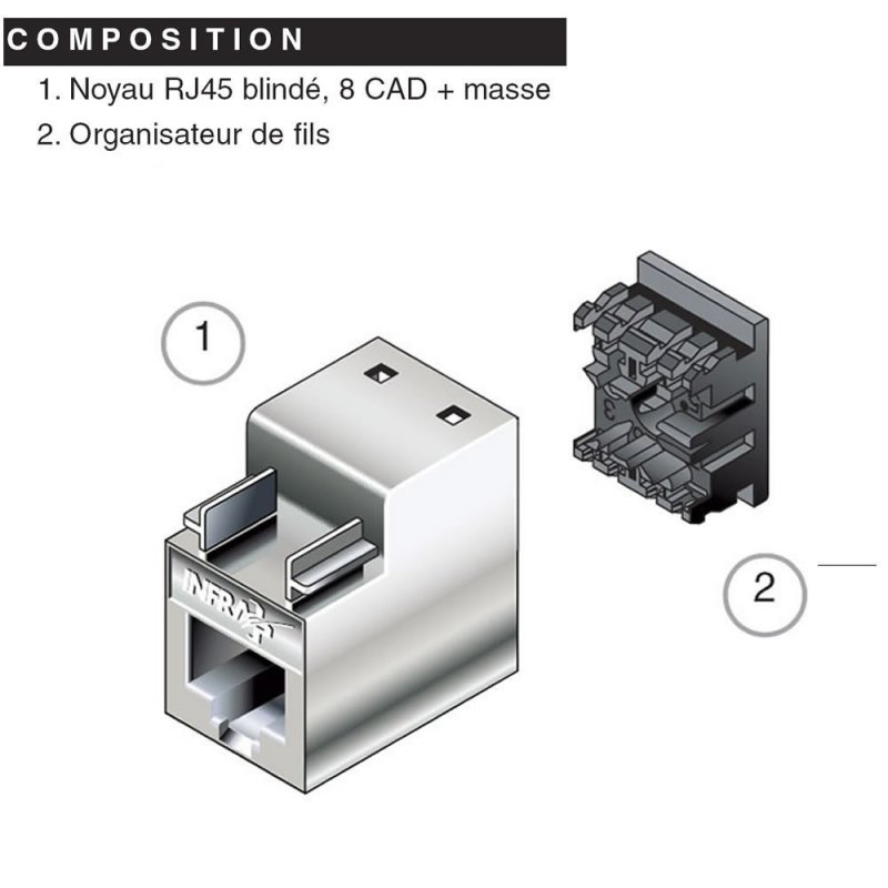 Infraplus Connecteur RJ45 femelle Blindé Catégorie 5E