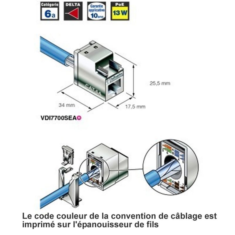 Infraplus Connecteur RJ45 femelle blindé Catégorie 6a \"Excillience...