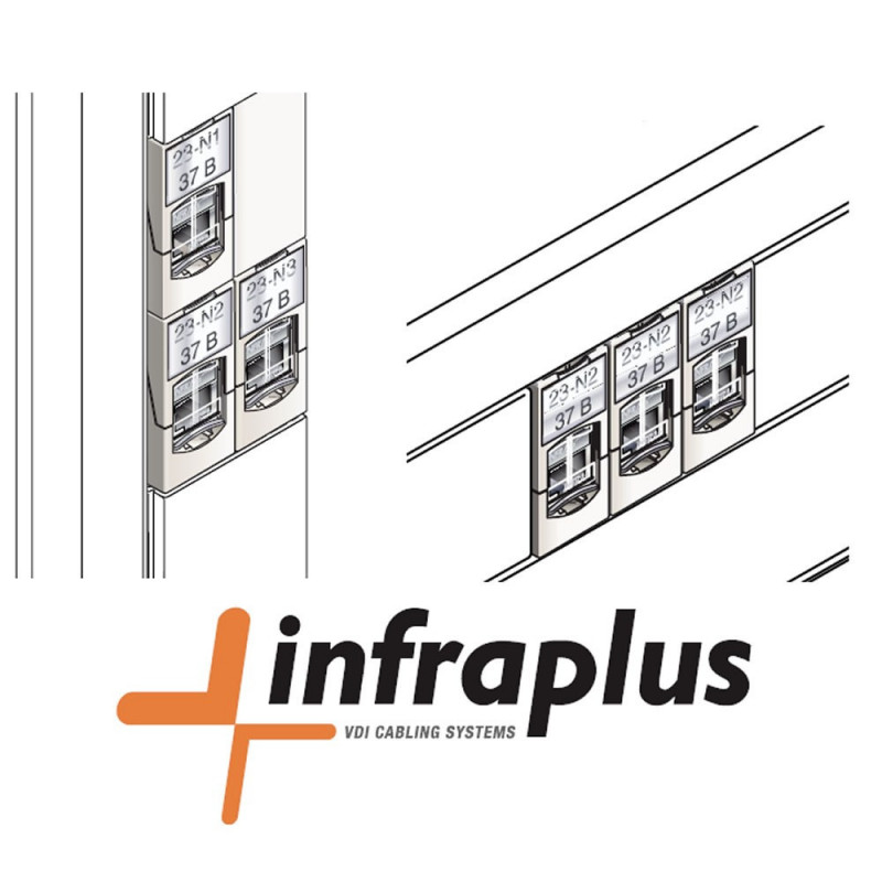 Plastron RJ45 blanc 22.5x45mm (volet Incolore)