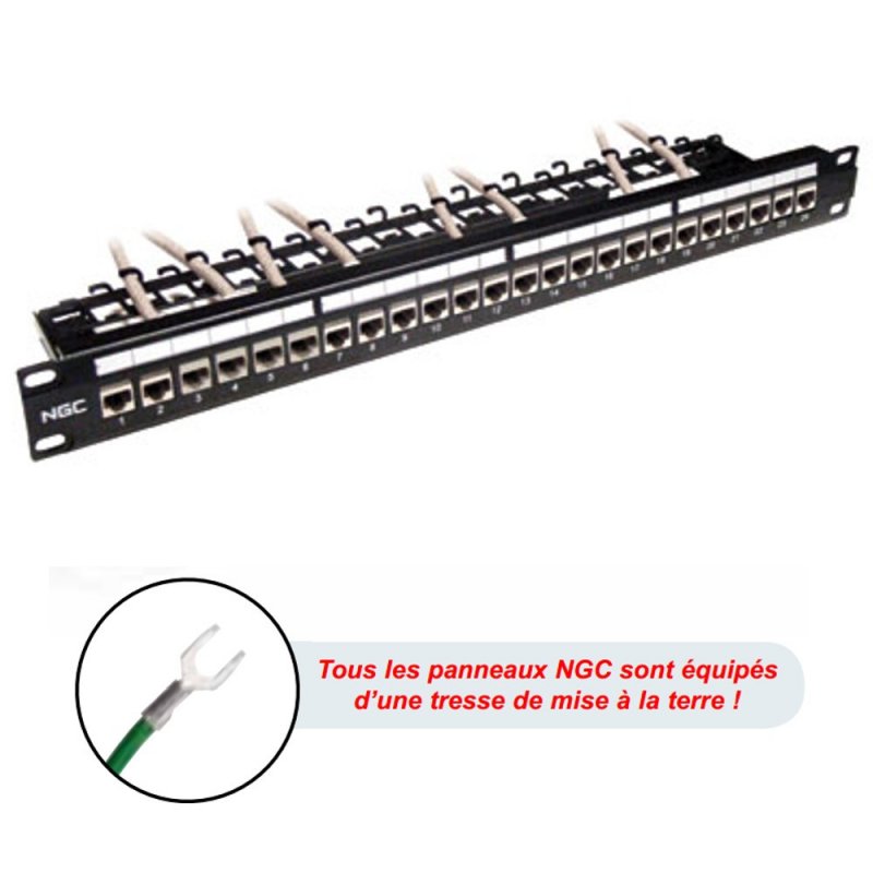 Panneaux de brassage RJ45,19 pouces, 24 ports